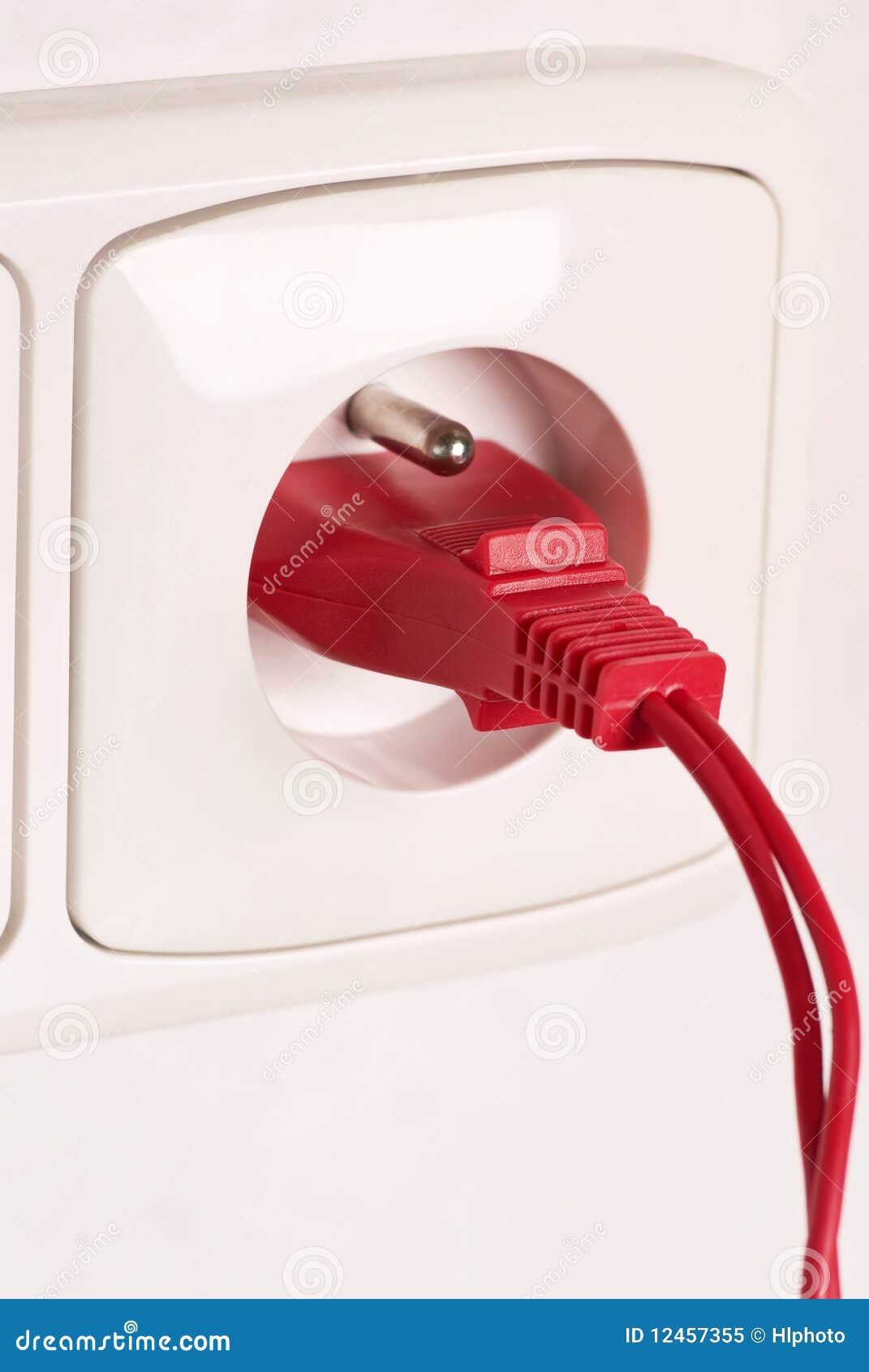 Red power plug stock image. Image of consumption, jack - 12457355