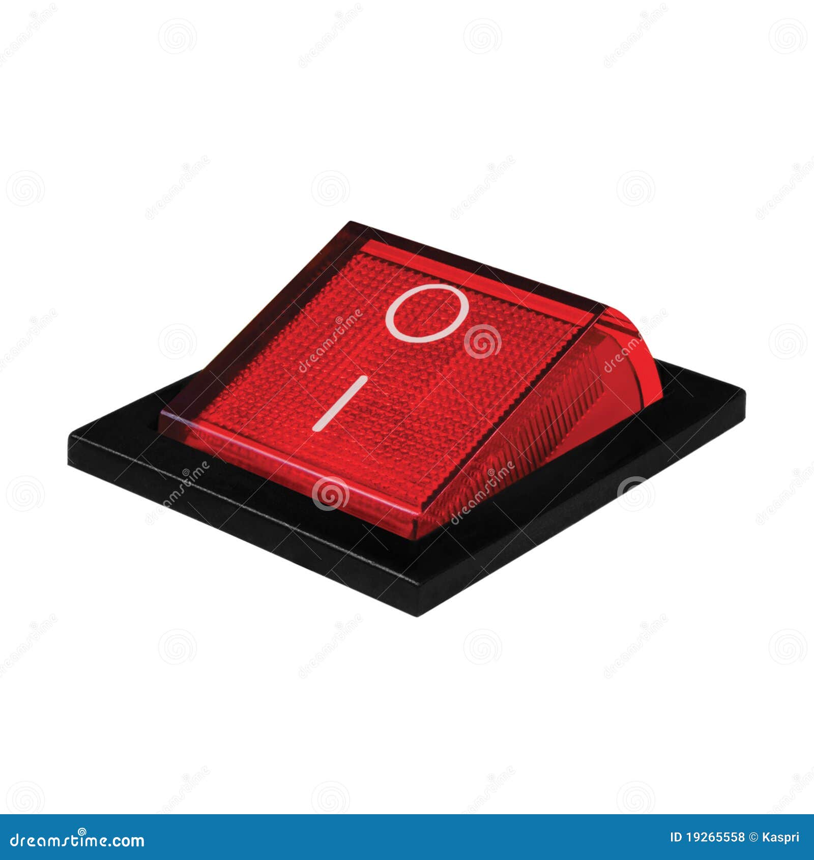 Red Power Switch on Position, Isolated Macro Stock Photo - Image of ...
