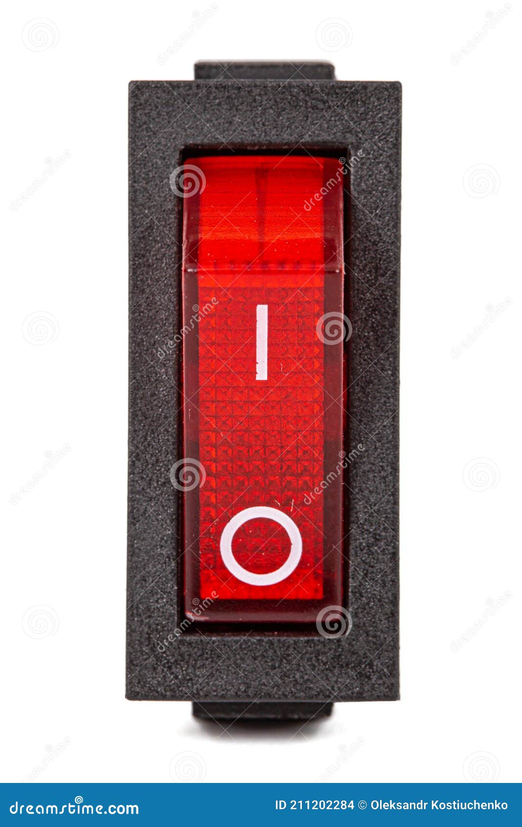 Red Power Switch at of Position, Isolated on White Background Stock ...