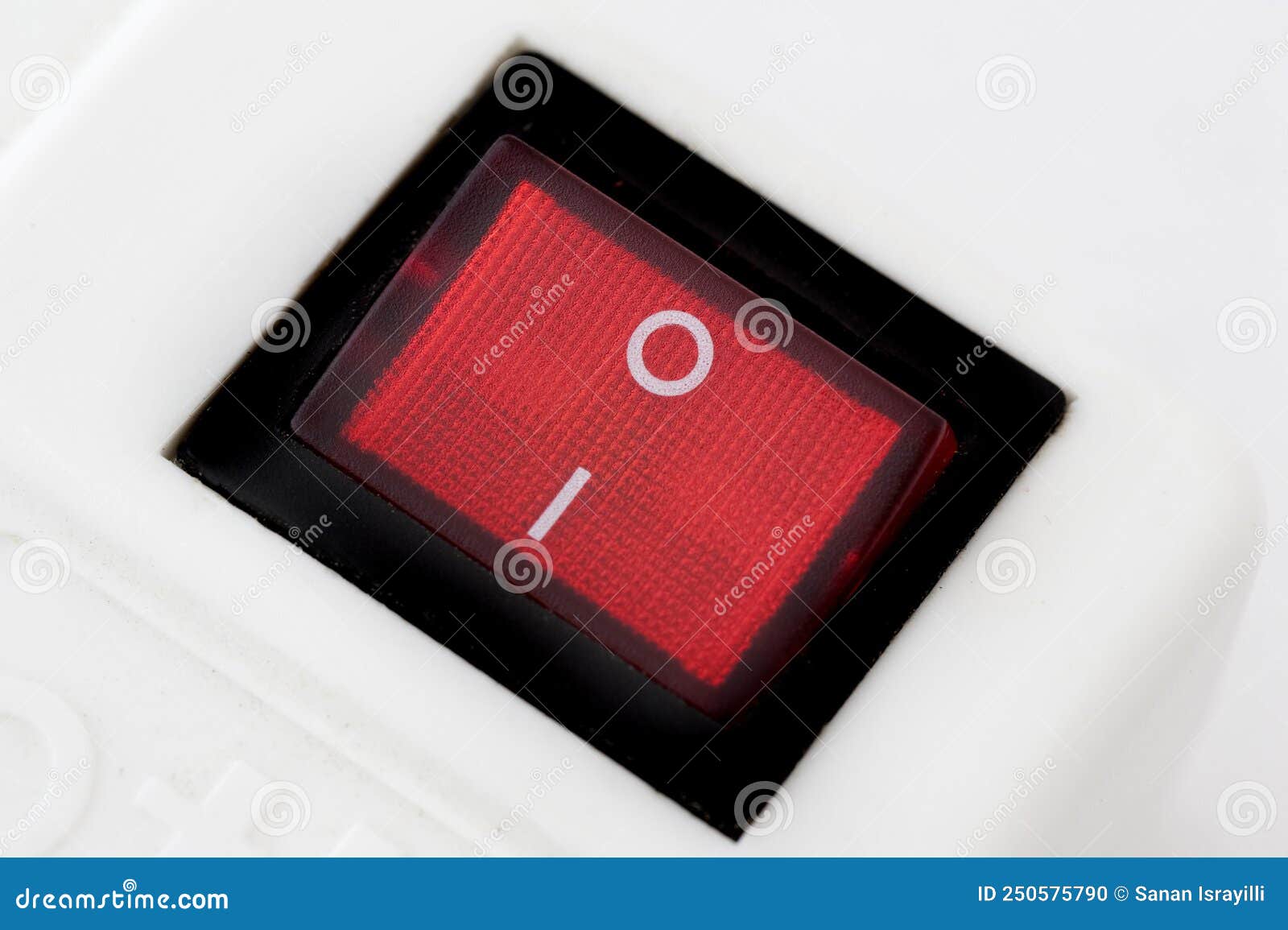 A Red Neon Power Switch in the on Position Stock Photo - Image of ...