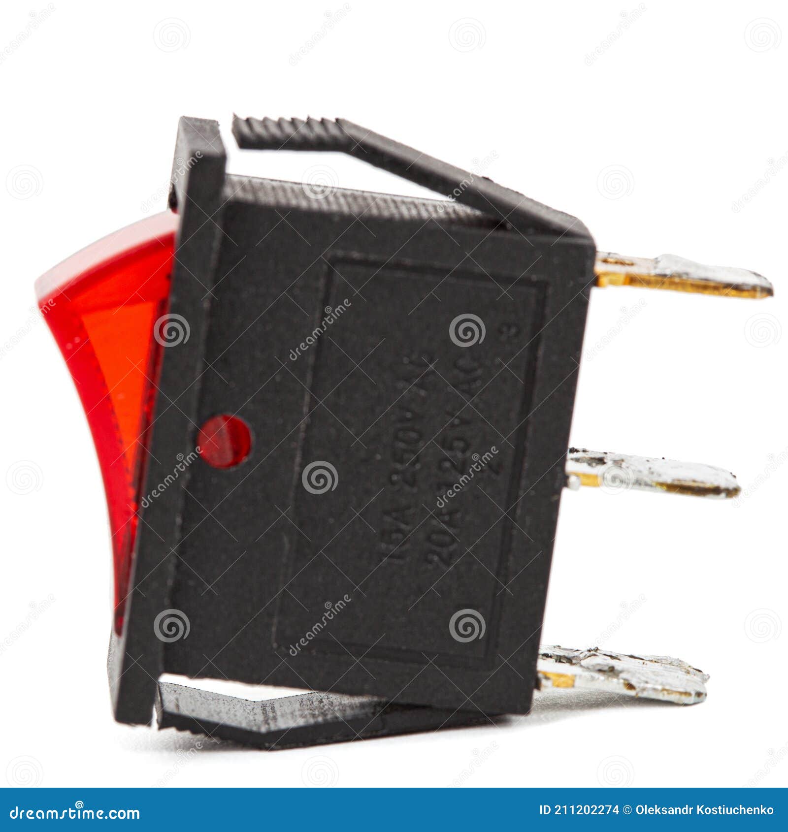 Red Power Switche, Isolated on White Background Stock Photo - Image of ...