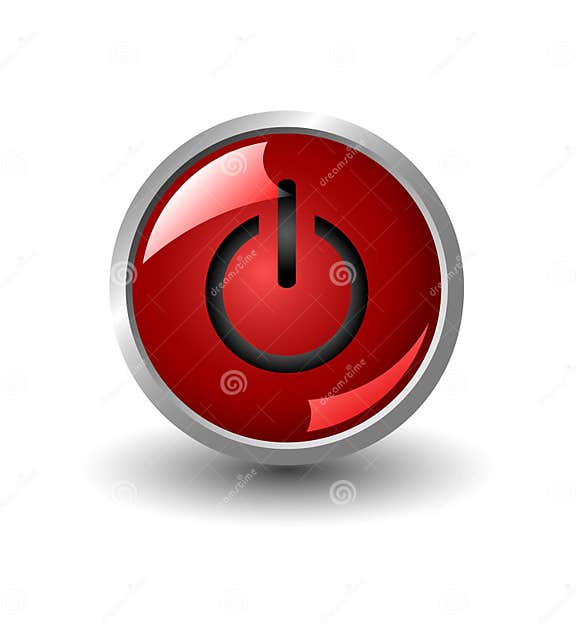 Red power web button stock vector. Illustration of powerful - 8505767