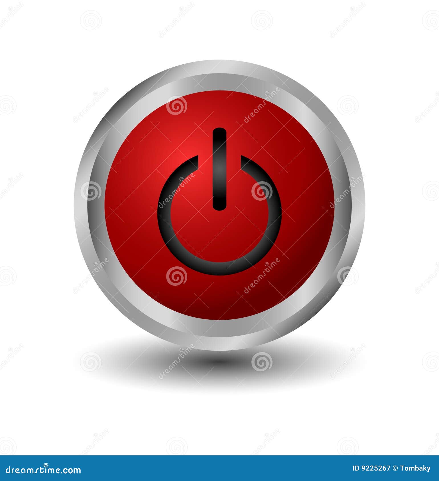 Red power web button stock vector. Illustration of click - 9225267