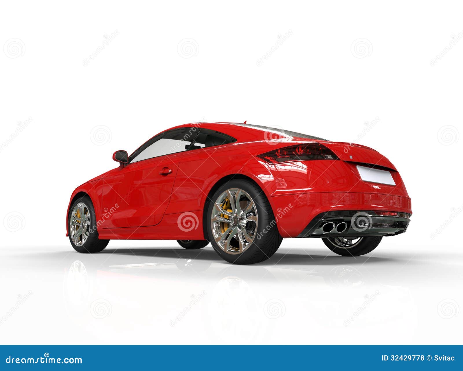 Red Powerful Car Back Side View Stock Illustration - Illustration of ...