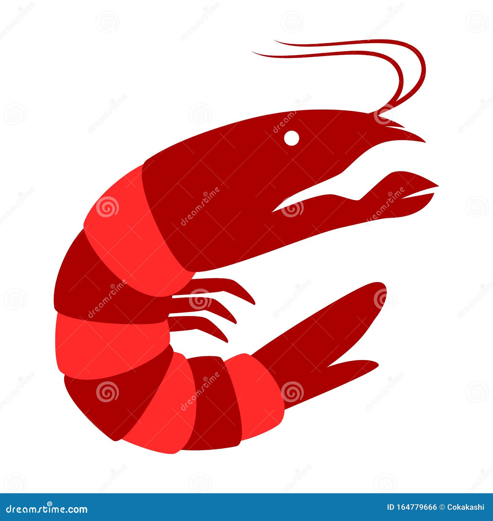 A Red Prawn Vector, Simple And Flat Design, Minimalist Style ...