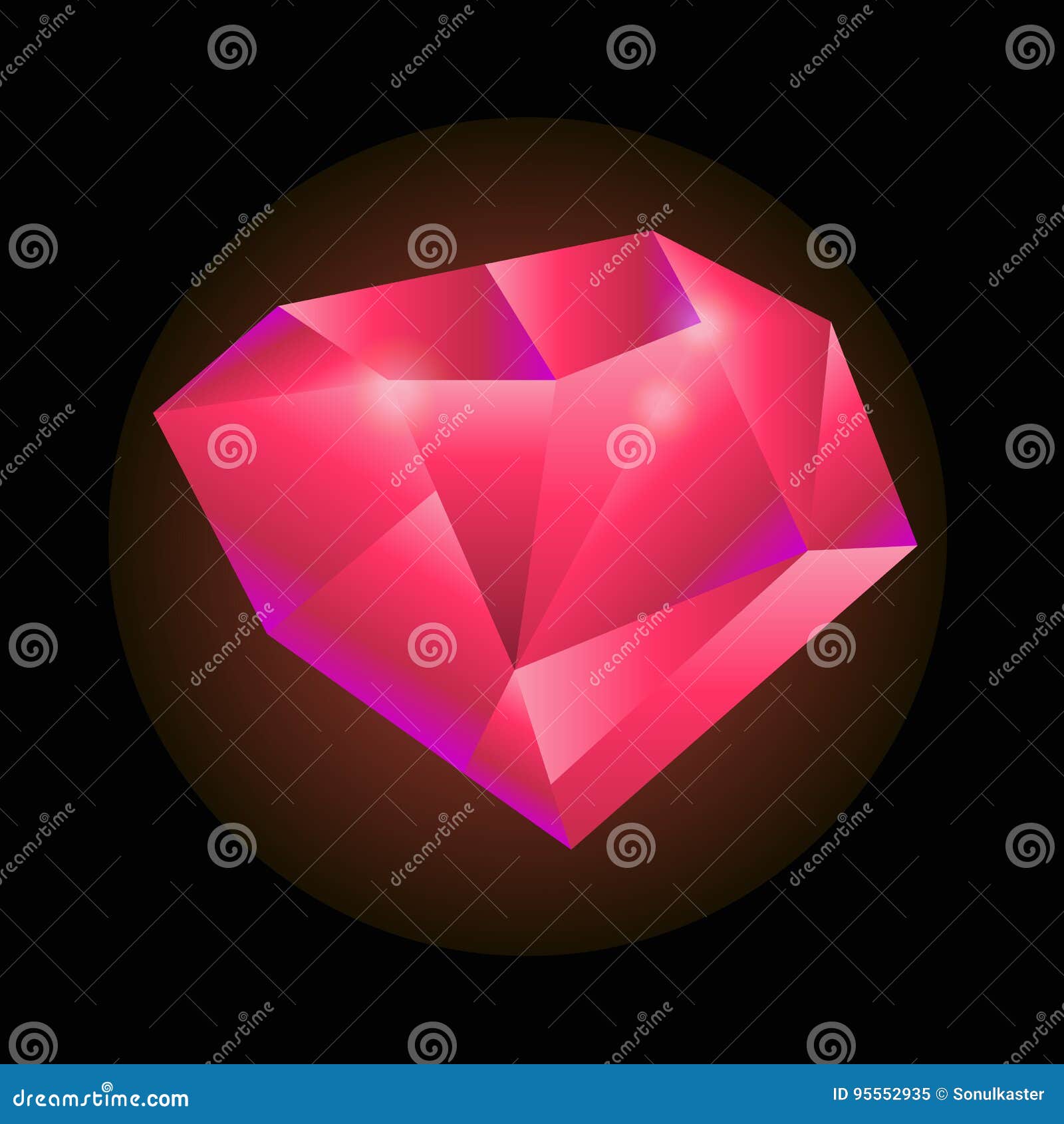Red precious gem stock vector. Illustration of shape - 95552935