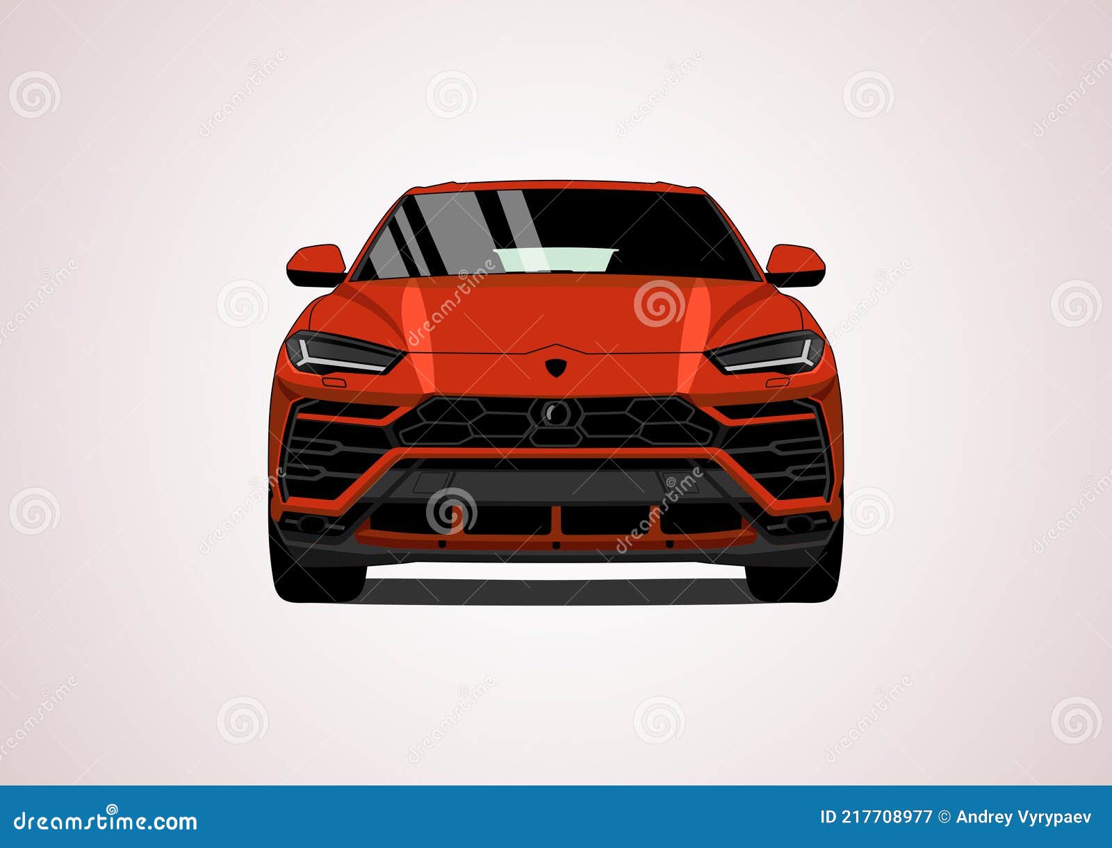 Red premium crossover. stock vector. Illustration of wheel - 217708977