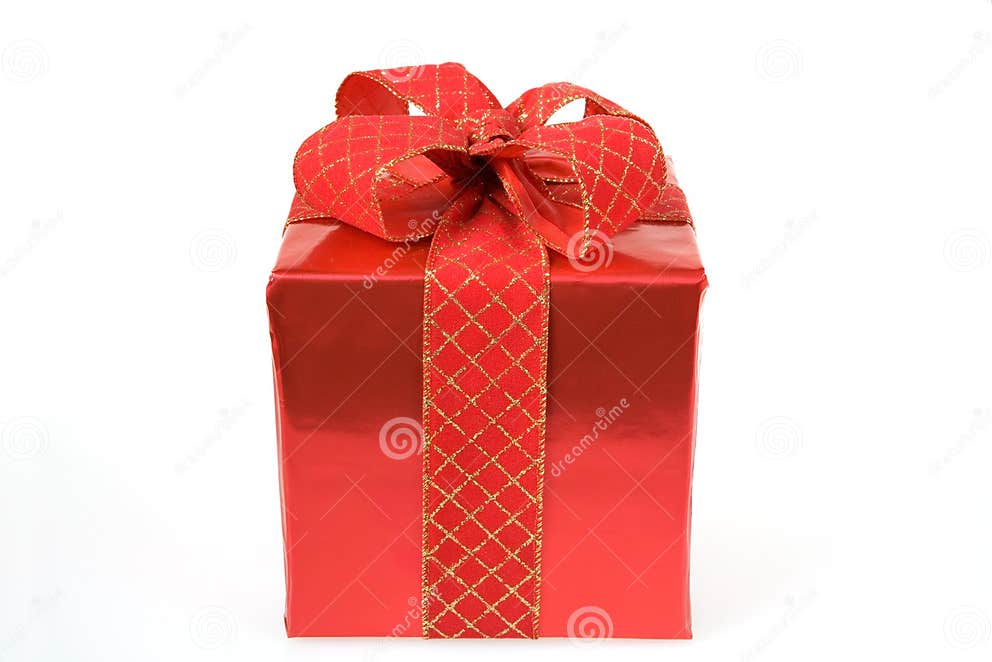 Red present stock photo. Image of celebration, xmas, shinny - 1383798
