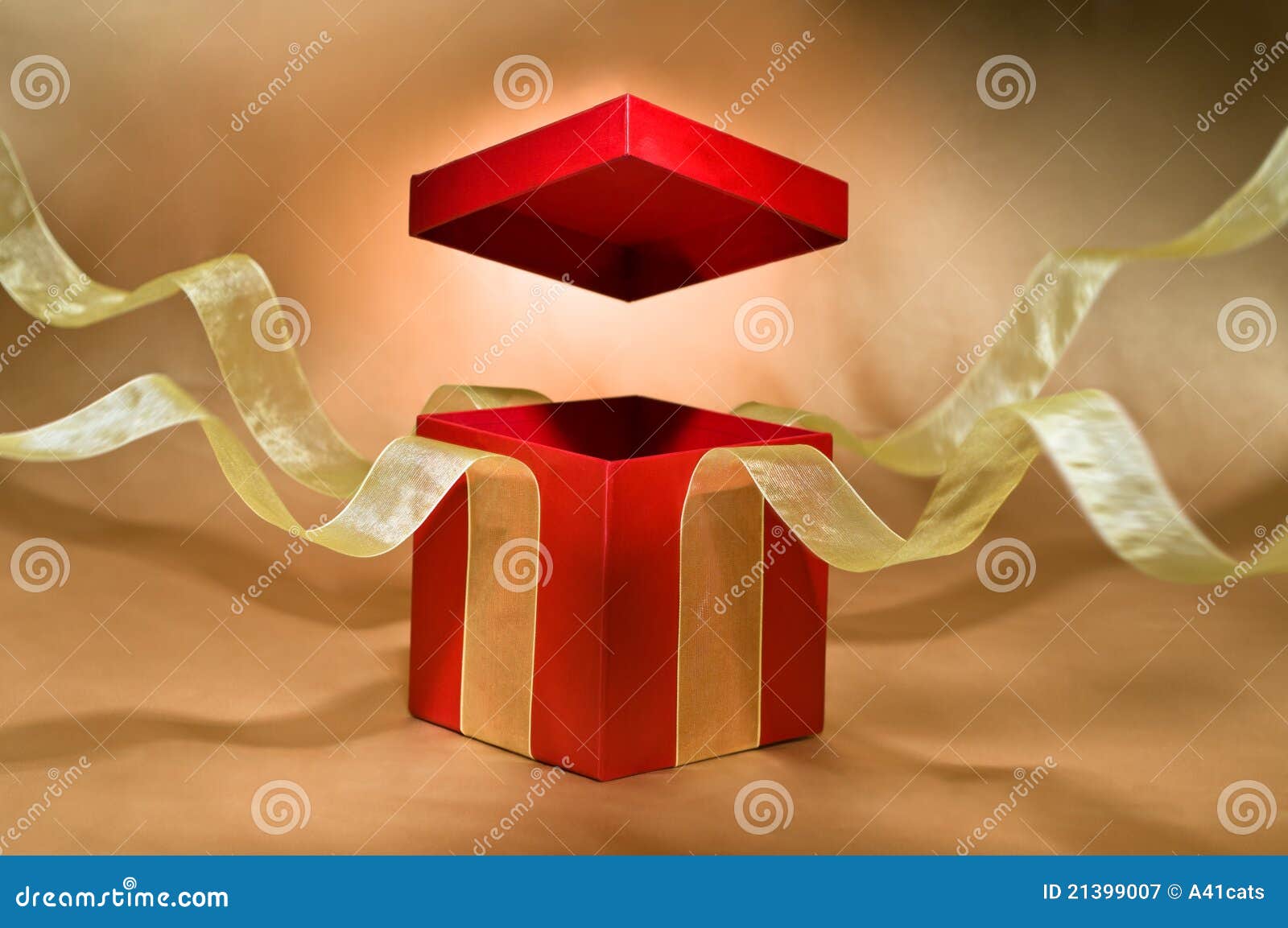 Red Present Box with Open Cover Stock Image - Image of concept ...