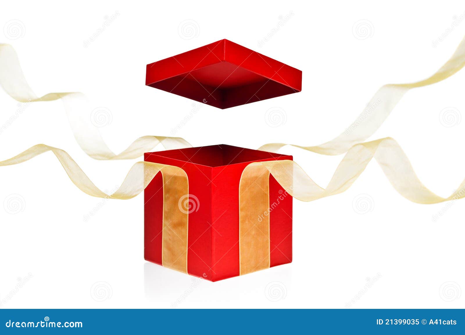 Red Present Box with Open Cover Stock Image - Image of colorful ...
