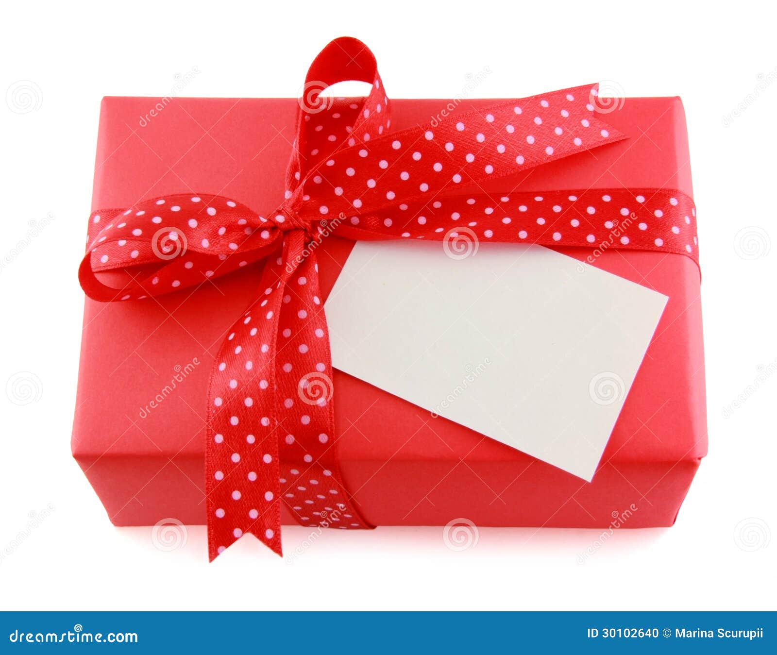 Red present box stock photo. Image of polka, christmas - 30102640