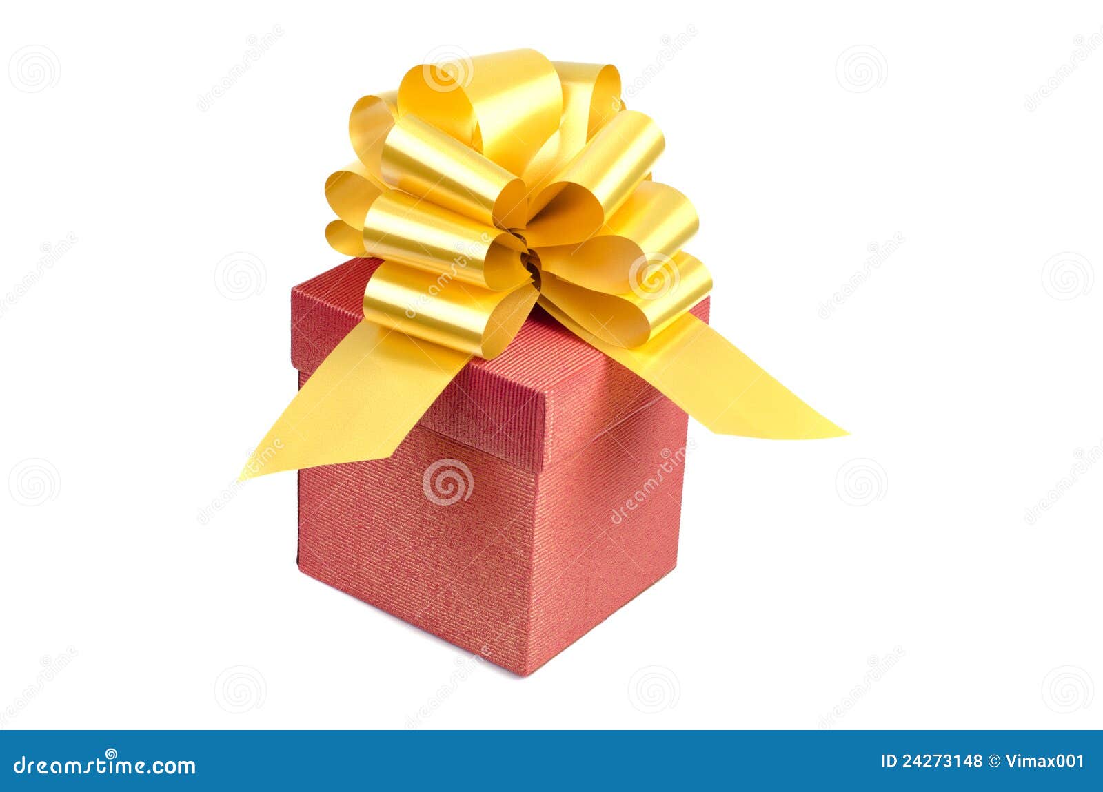 Red Present Box with Yellow Decoration Stock Photo - Image of ribbon ...