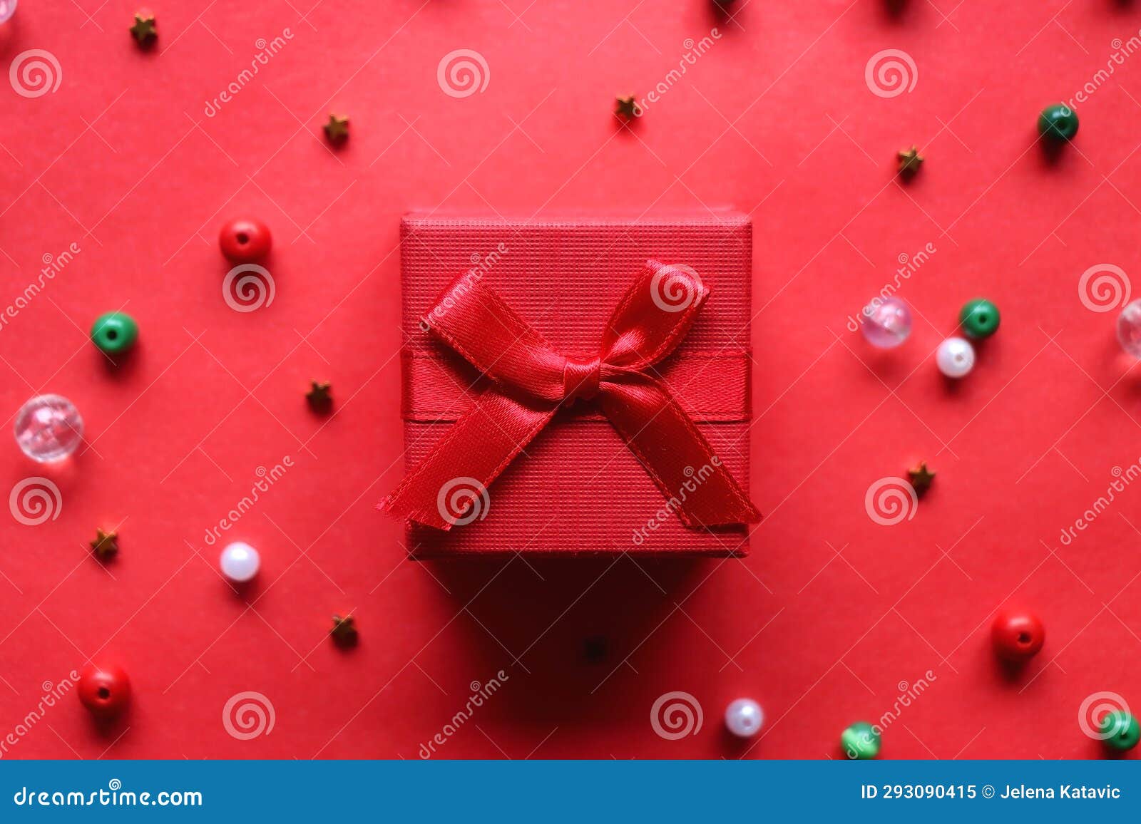 Red Gift on Red Background stock image. Image of decorative - 293090415