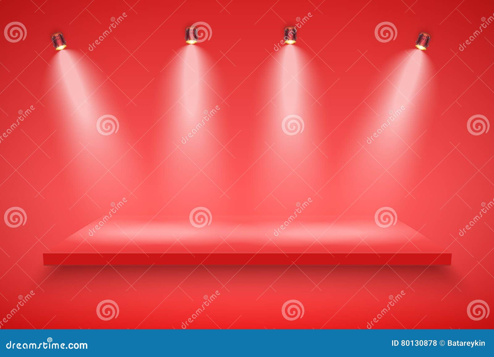 Red Presentation platform stock vector. Illustration of illuminated ...