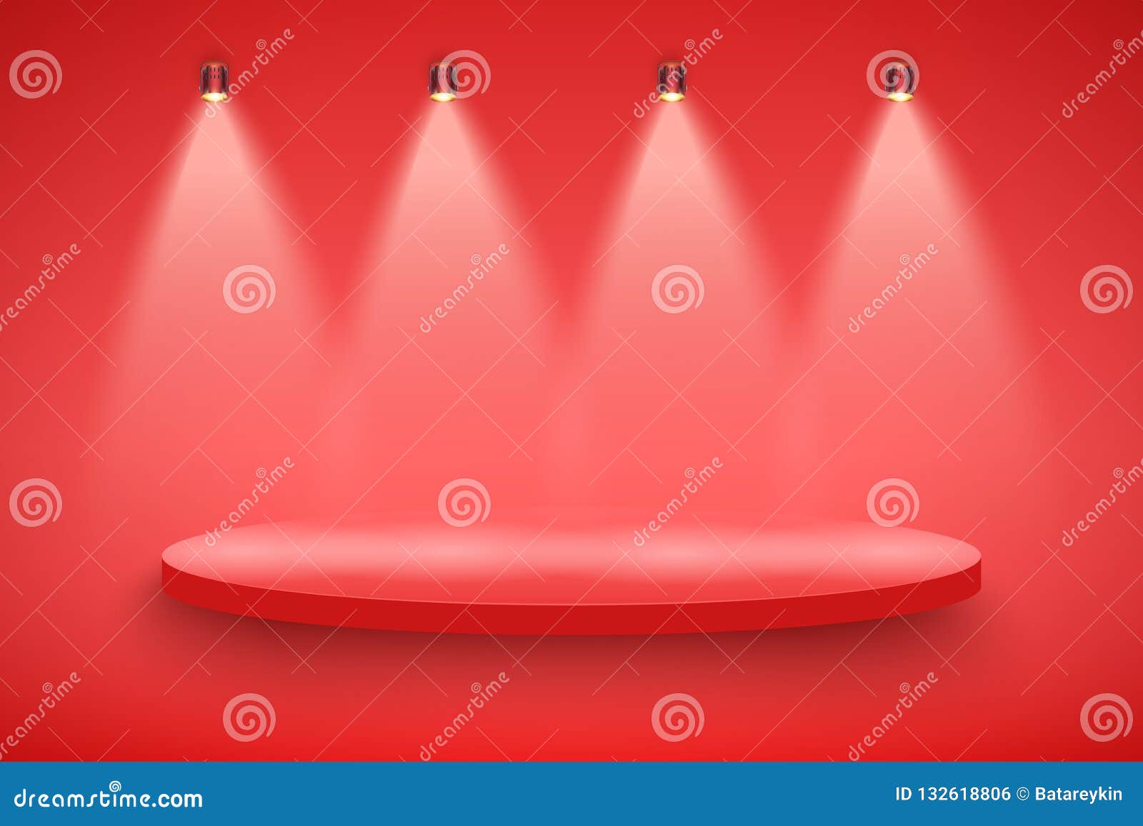 Red Presentation platform stock vector. Illustration of place - 132618806
