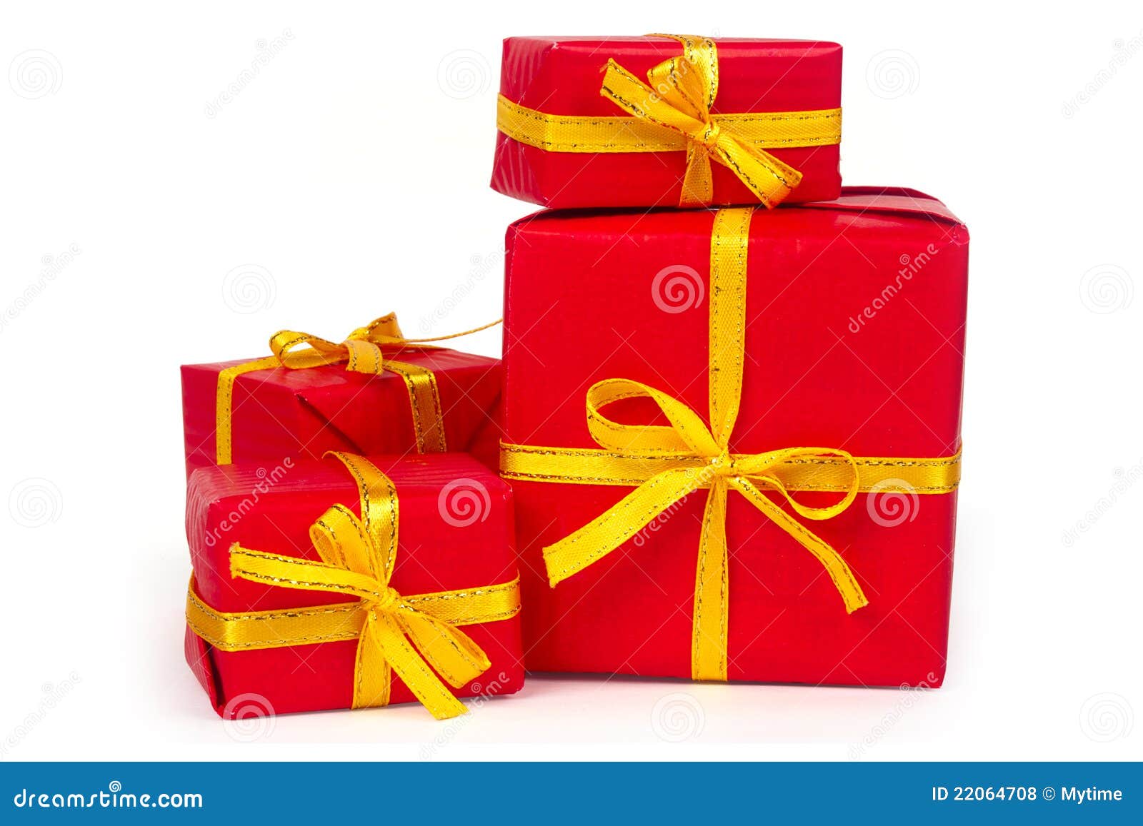Red Presents with with Yellow Ribbon Stock Photo - Image of yellow ...