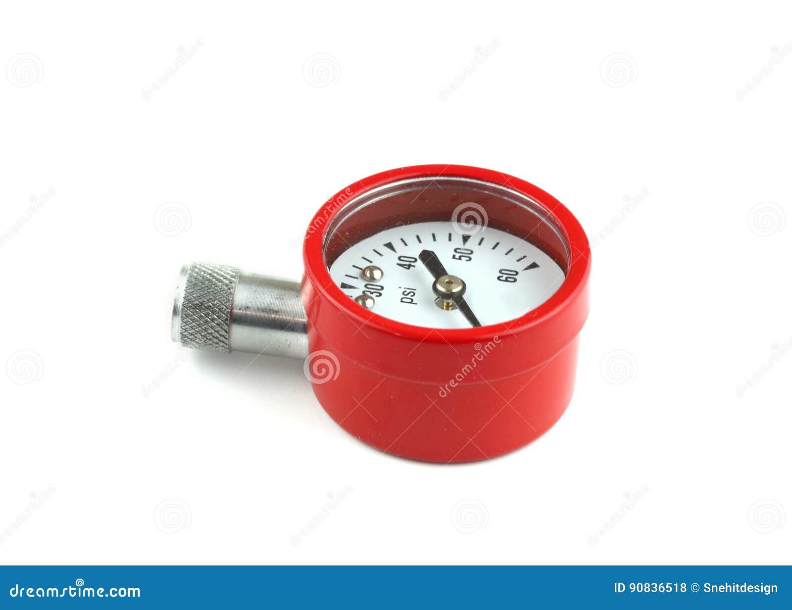 Red Pressure Checking Gauge Stock Photo - Image of compressed ...