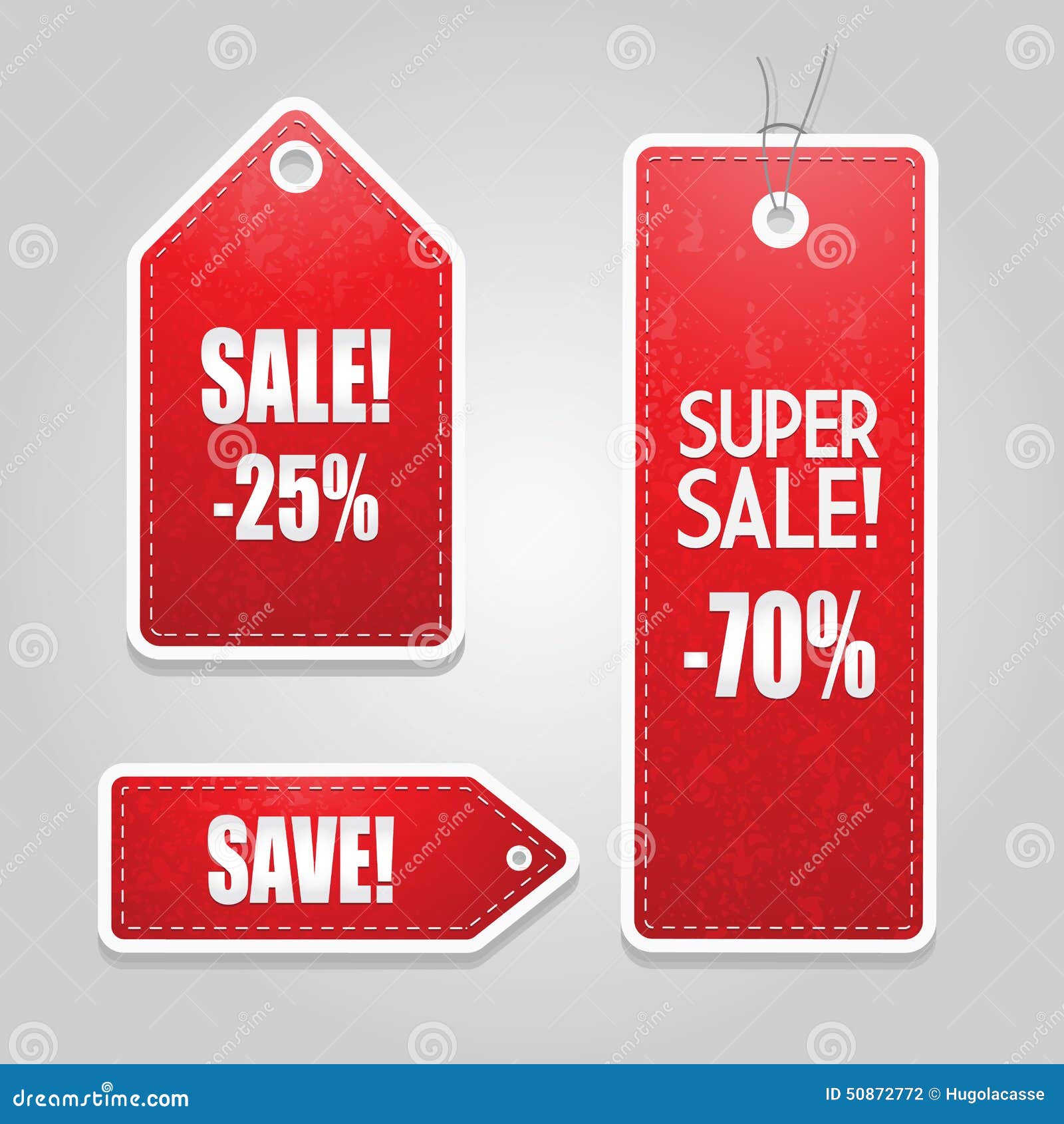 Red Price Sale Tags Stickers Set Stock Vector - Illustration of signage ...