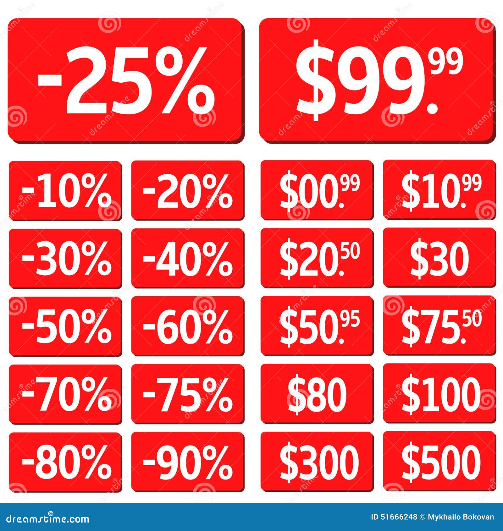 Red price set stock vector. Illustration of choice, badge - 51666248