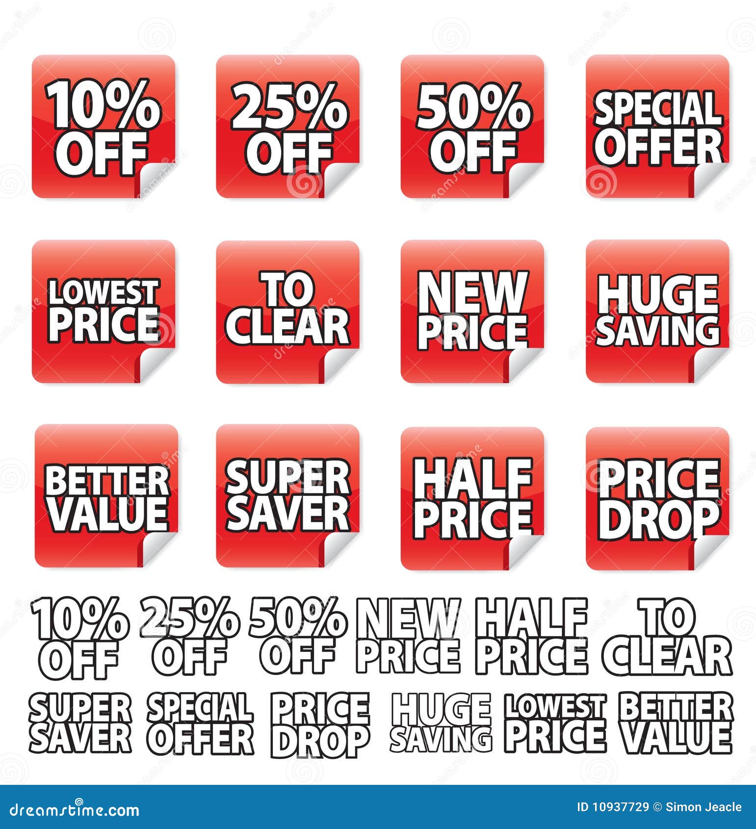 Red Price Sticker stock vector. Illustration of specials - 10937729