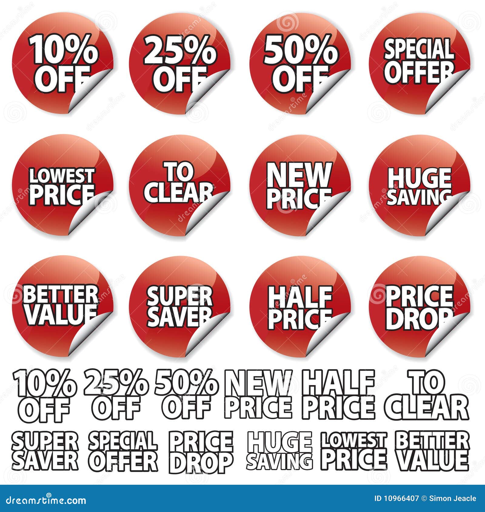 Red Price Sticker stock vector. Illustration of money - 10966407