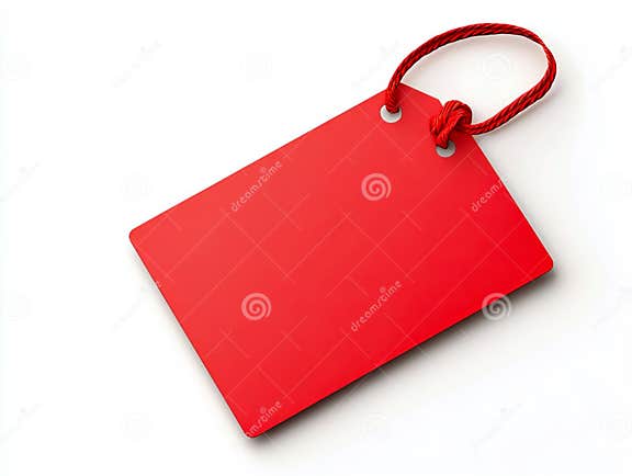 A Red Price Tag with a Red String Attached To it Stock Illustration ...