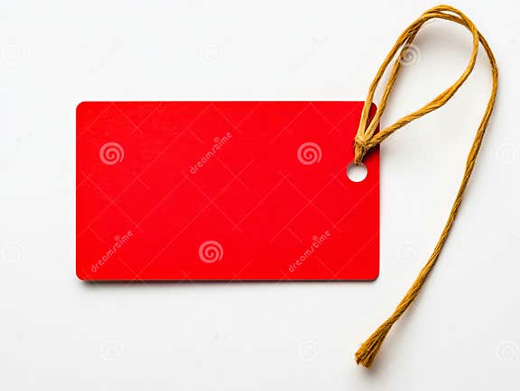 A Red Price Tag with a String Attached To it Stock Image - Image of ...