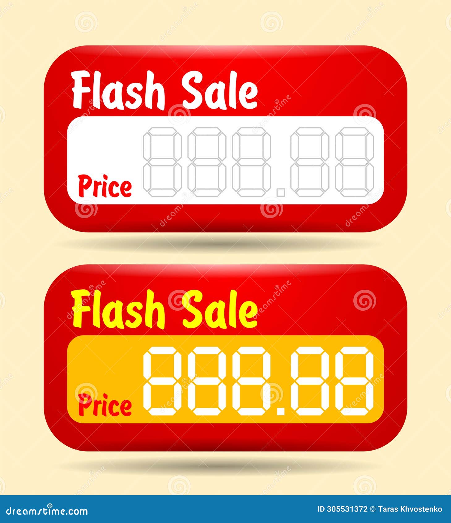 Red Price Tags Vector Mockup Template Stock Vector - Illustration of ...