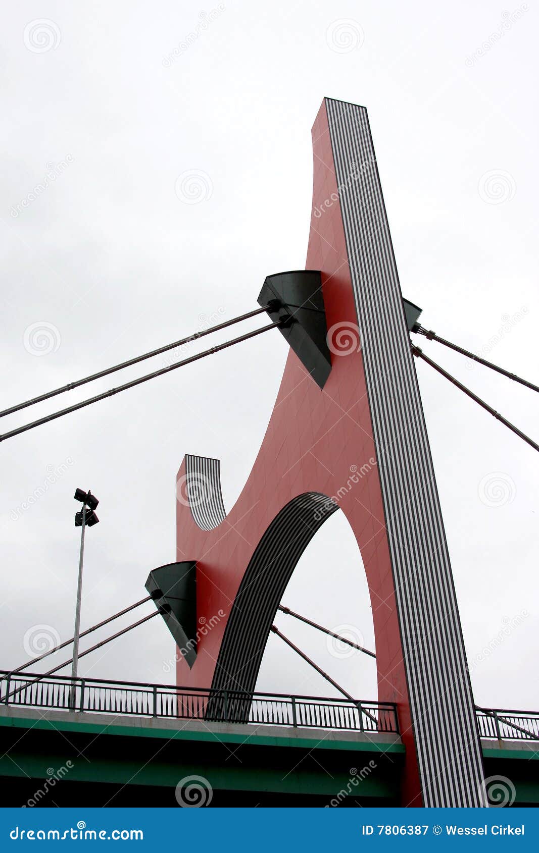 Red Principes De Espana Bridge in Spanish Bilbao Stock Image - Image of ...