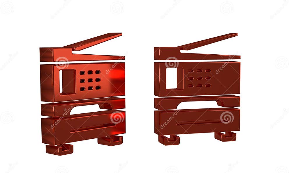 Red Printer Icon Isolated on Transparent Background. Stock Illustration ...