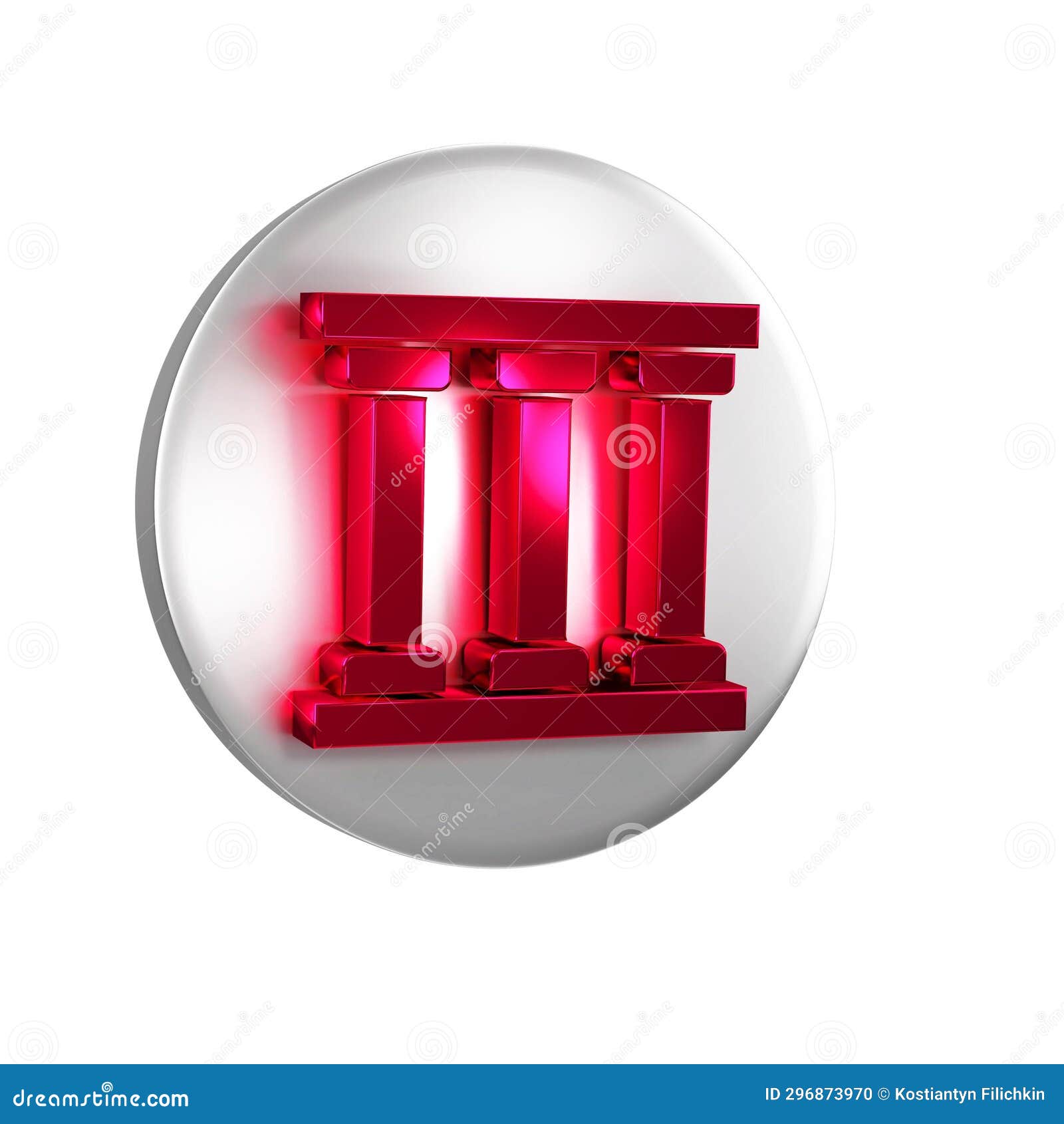Red Prison Window Icon Isolated on Transparent Background. Silver ...