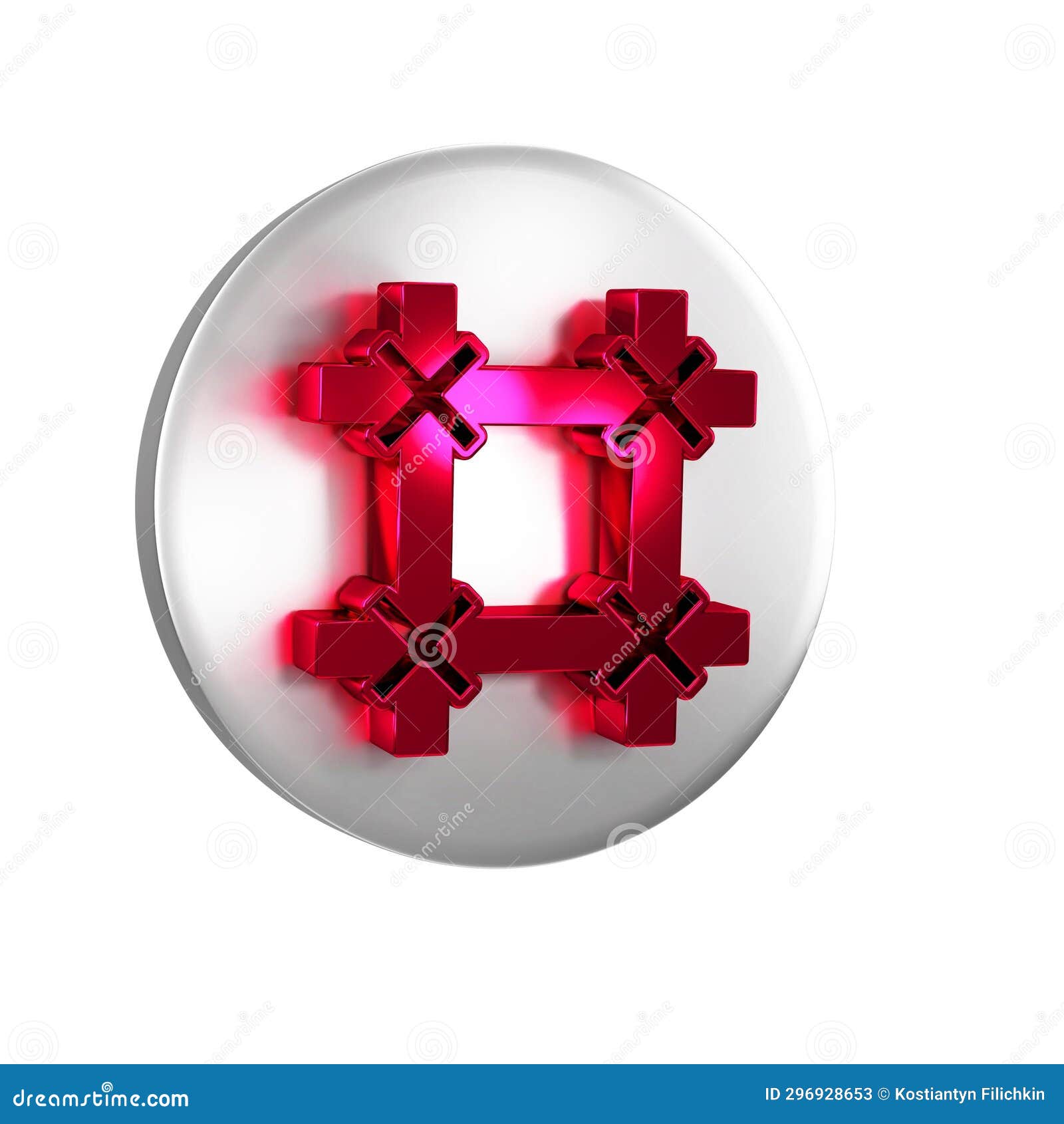 Red Prison Window Icon Isolated on Transparent Background. Silver ...