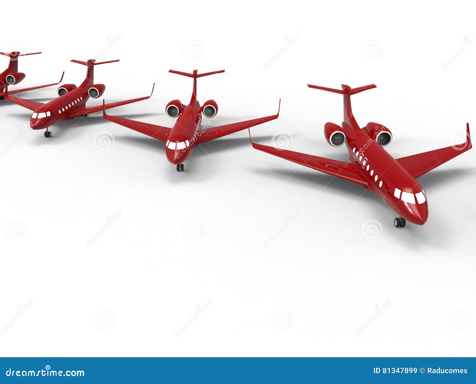 Red private jet fleet stock illustration. Illustration of aircraft ...