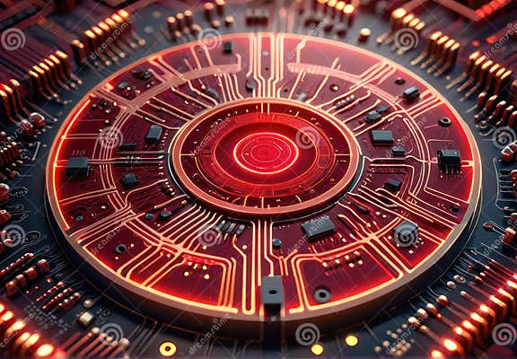 Red processor core stock illustration. Illustration of semiconductor ...