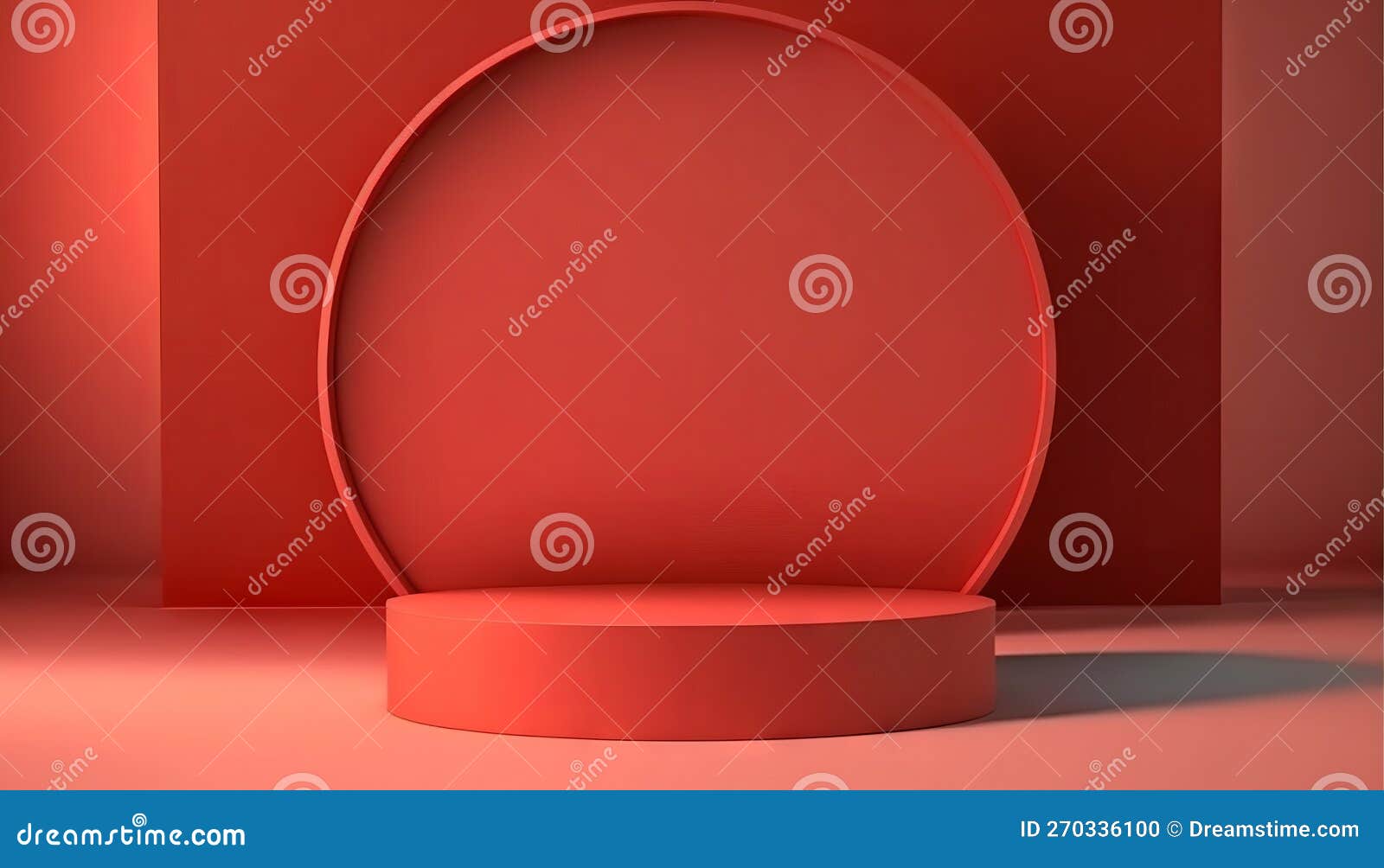 Red Product Background Stand or Podium Pedestal on Empty Display with ...