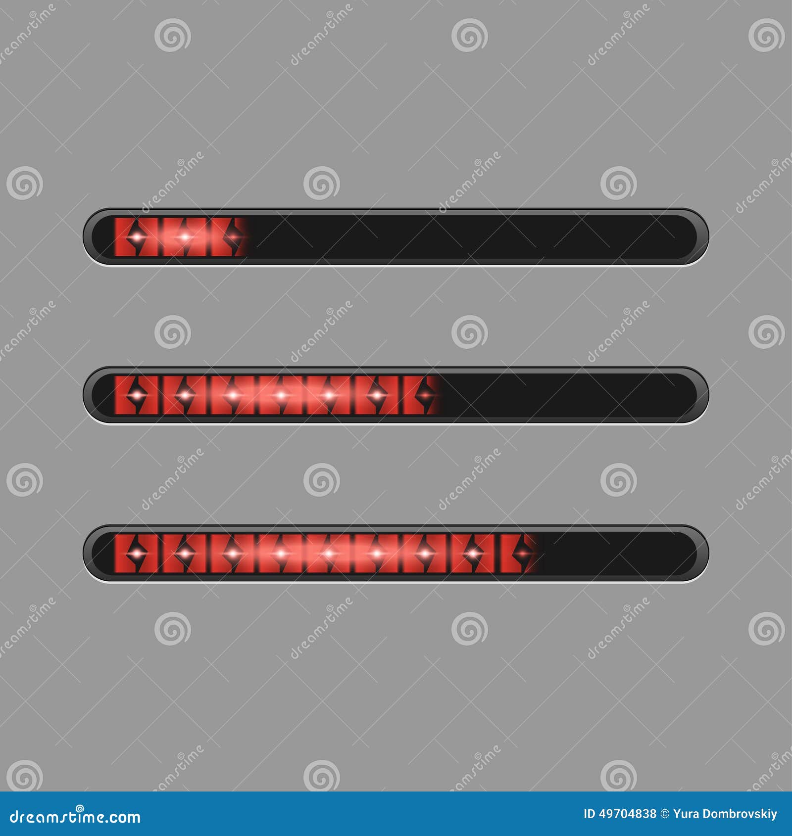 Red Progress Bars stock vector. Illustration of status - 49704838