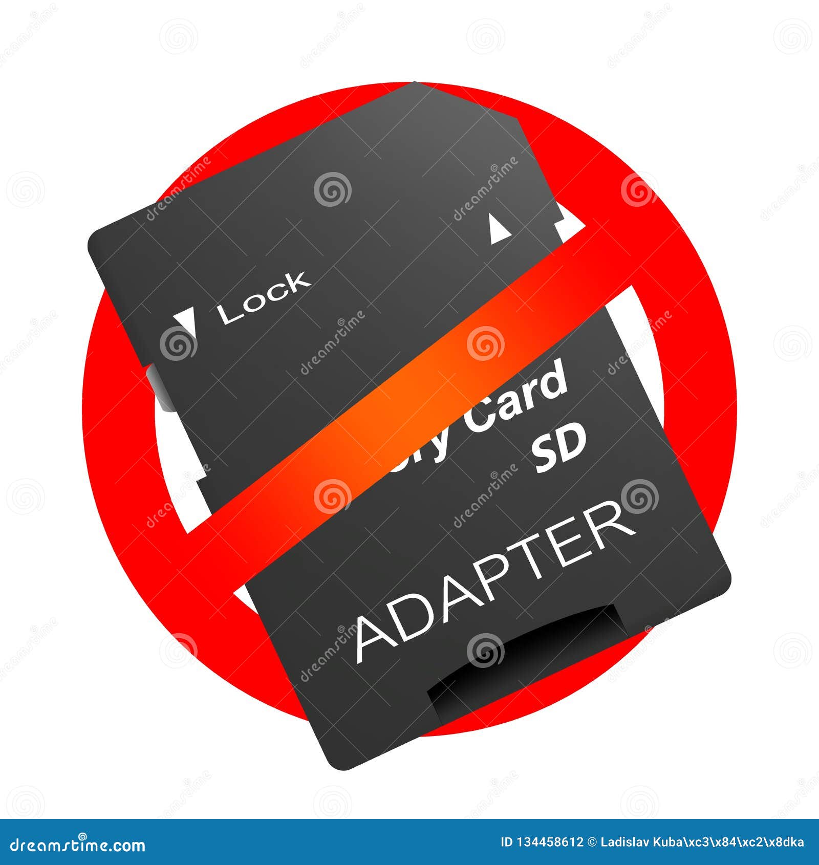 Red Prohibition Sign with Adapter for Sd Memory Multimedia Micro Card ...