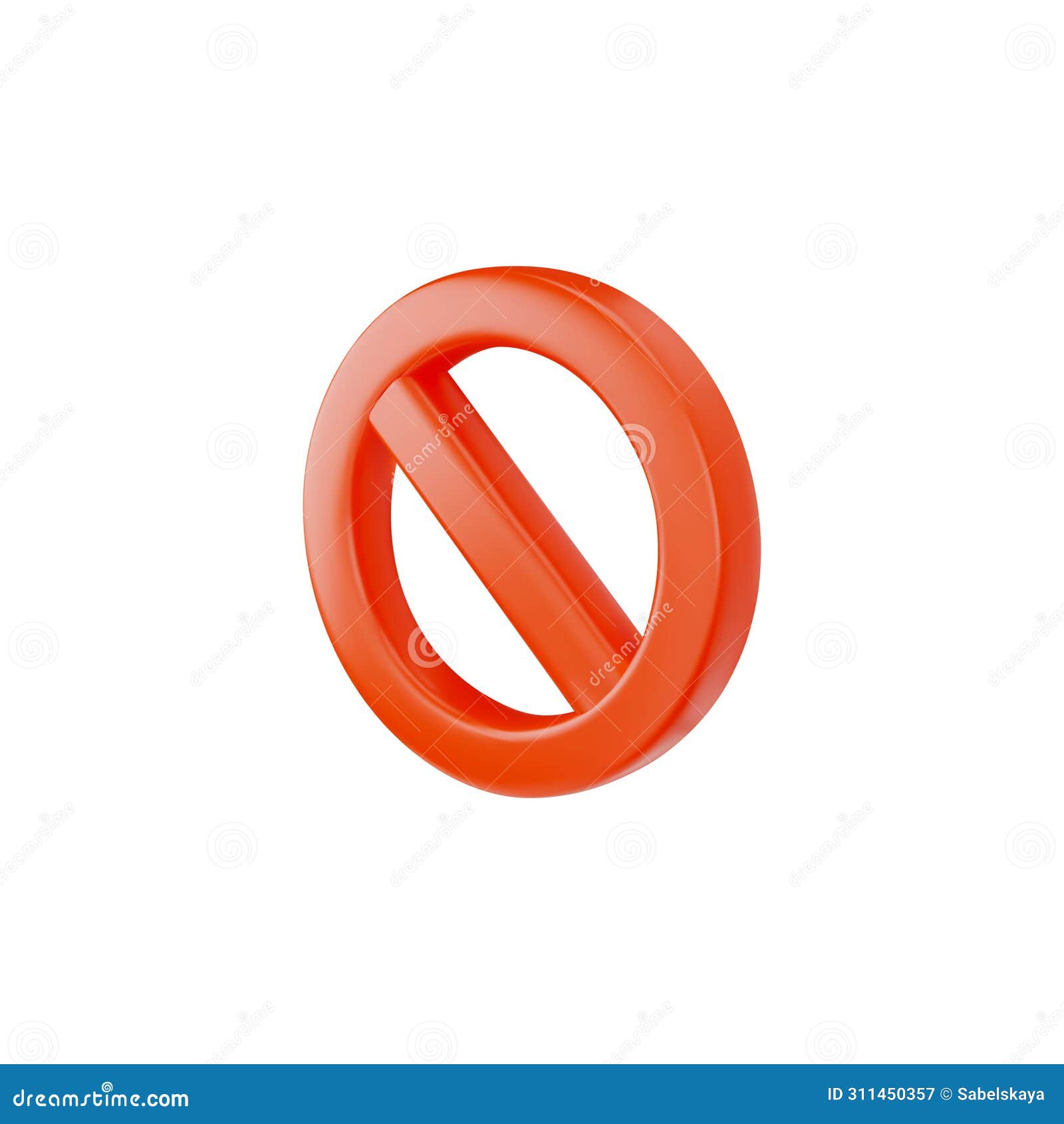 Red Prohibition Sign 3D Vector Illustration Stock Illustration ...