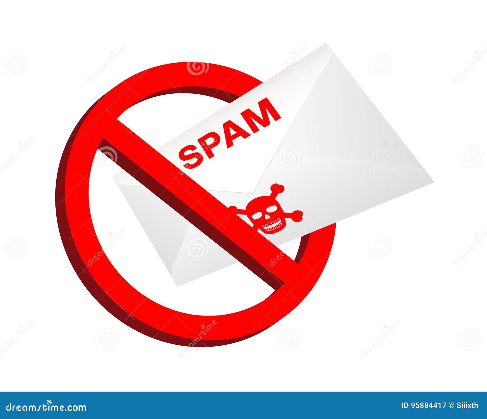 Red Prohibition Sign Spam Email Envelope Inside Stock Vector ...