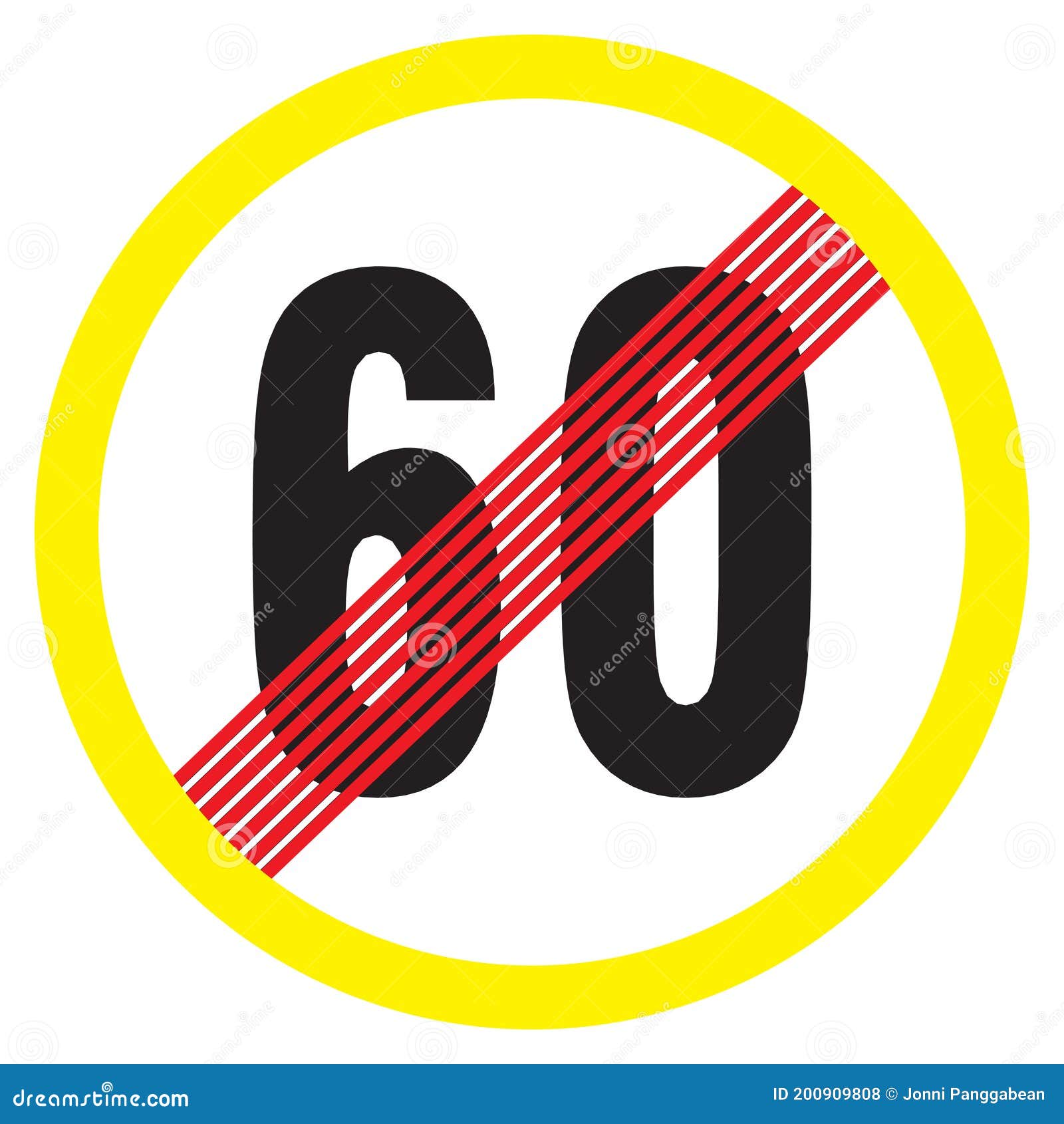 Red Prohibition Speed Limit 60 Not Allowed Object, Red Circle Warning ...