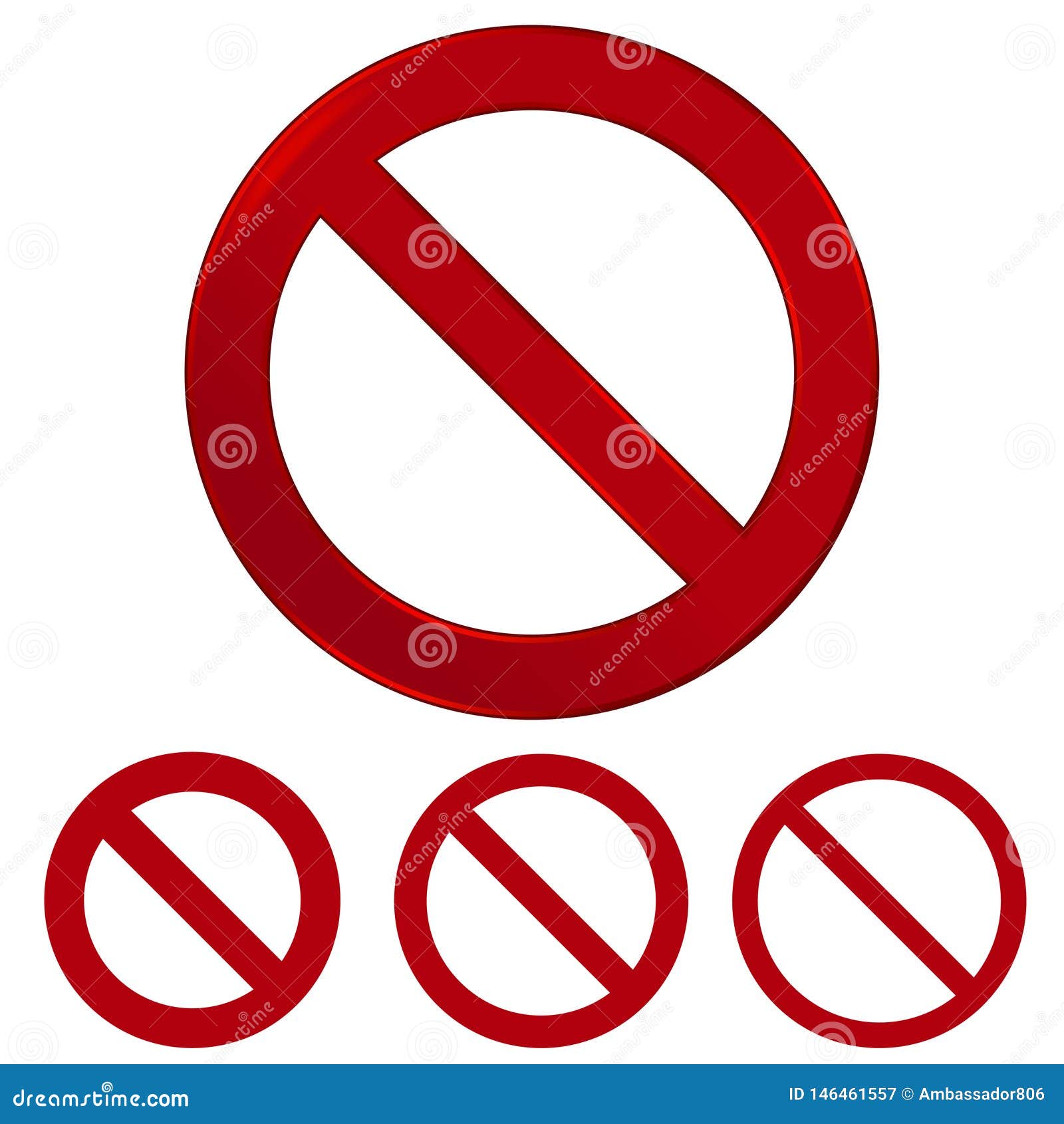 Red Prohibition Vector Sign. Warning Circle and Line Symbol. Vector ... Red Prohibition Vector Sign. Warning Circle and Line Symbol. Vector ...