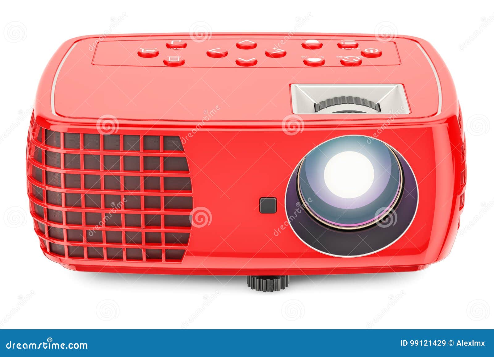 Red Projector, 3D Rendering Stock Illustration - Illustration of lens ...