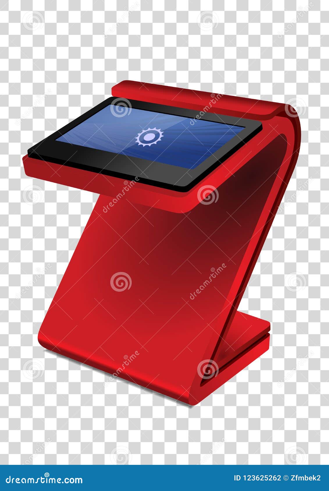 Red Promotional Interactive Information Kiosk Terminal Stand Touch ...