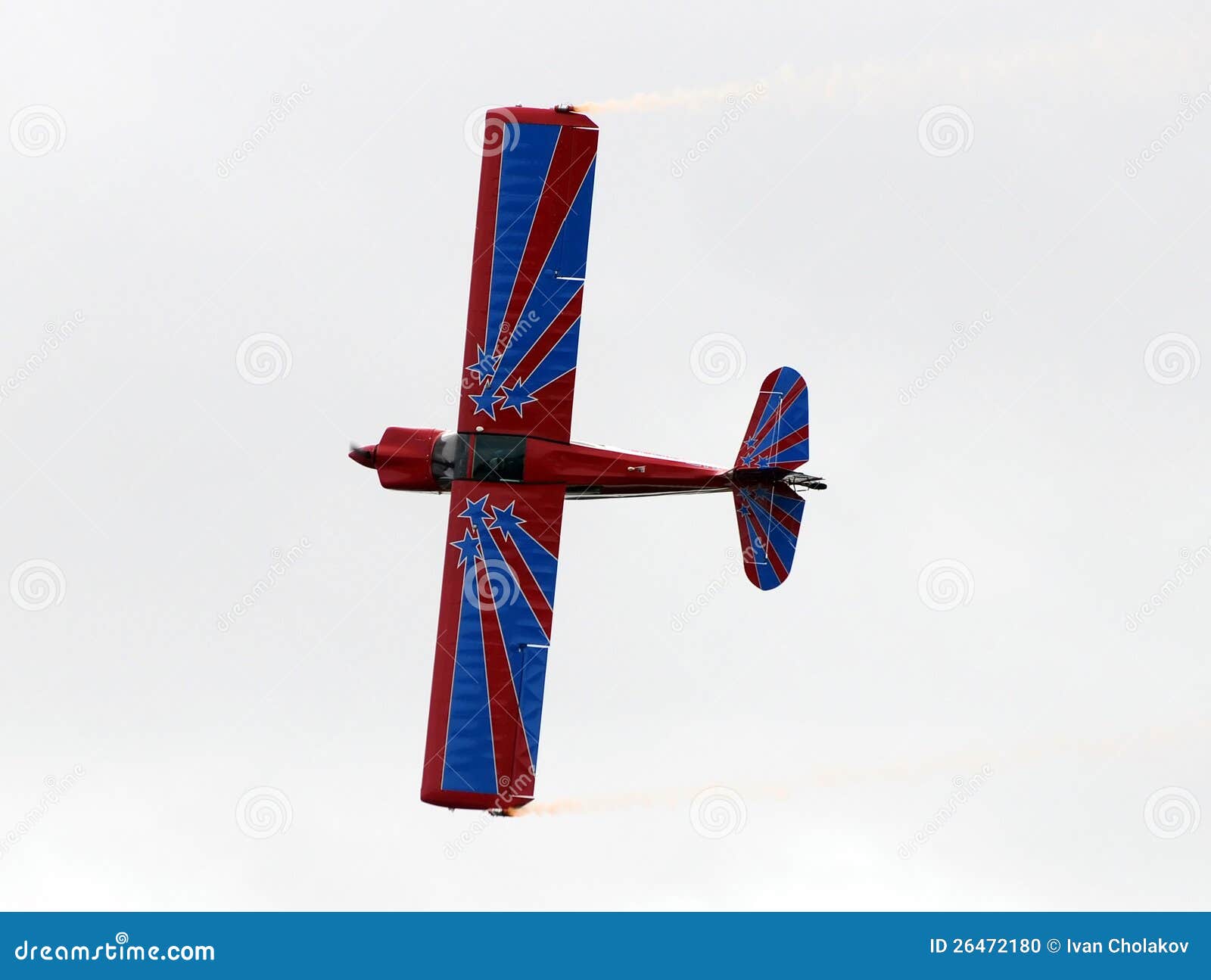 Red propeller airplane stock photo. Image of midair, aviation - 26472180