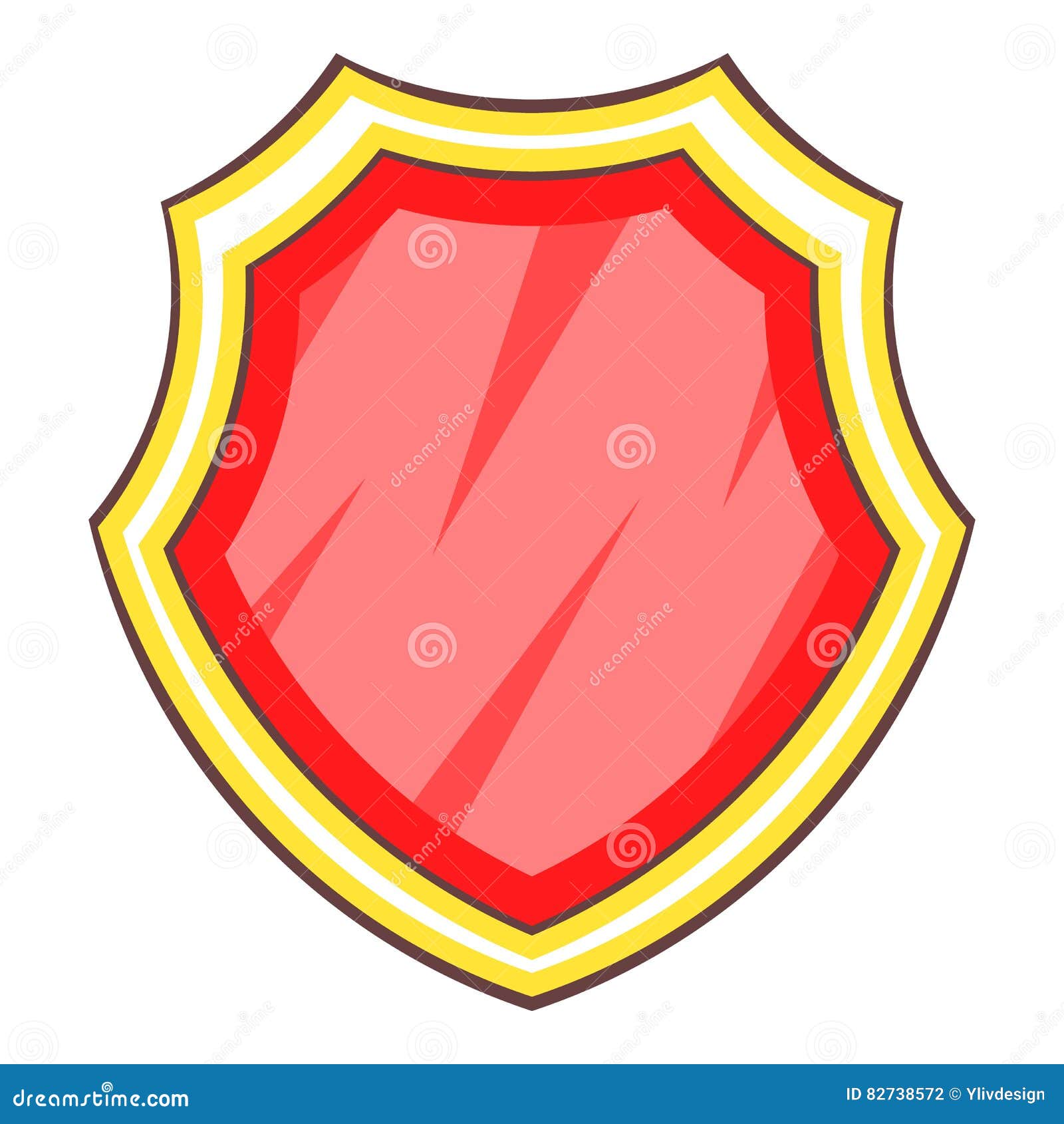 Red Protection Shield Icon, Cartoon Style Stock Vector - Illustration ...