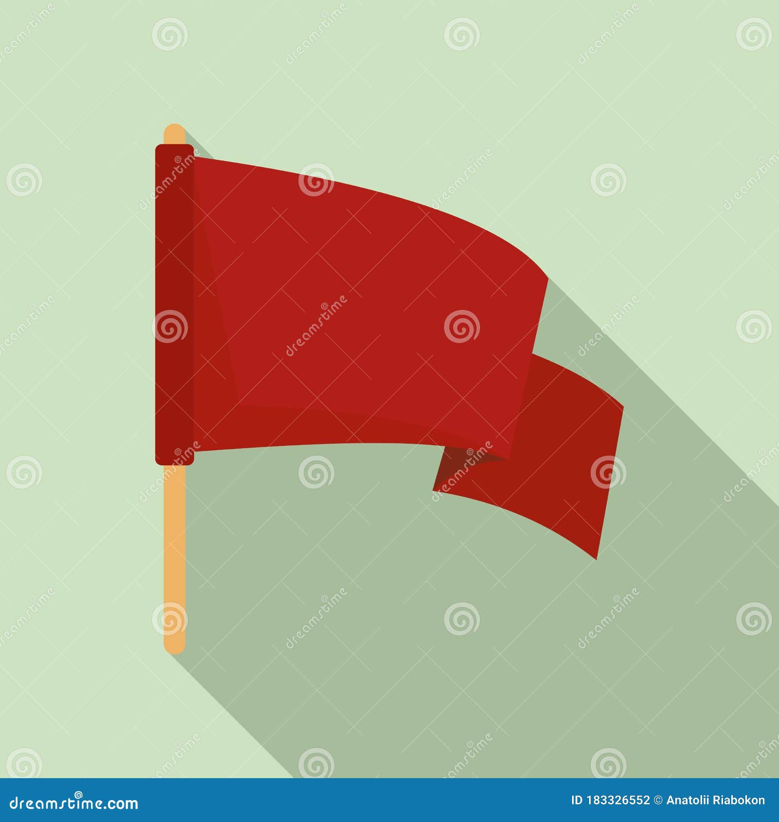 Red Protest Flag Icon, Flat Style Stock Vector - Illustration of ...