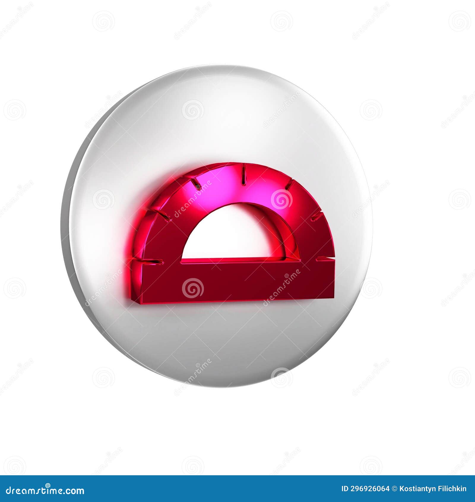 Red Protractor Grid for Measuring Degrees Icon Isolated on Transparent ...