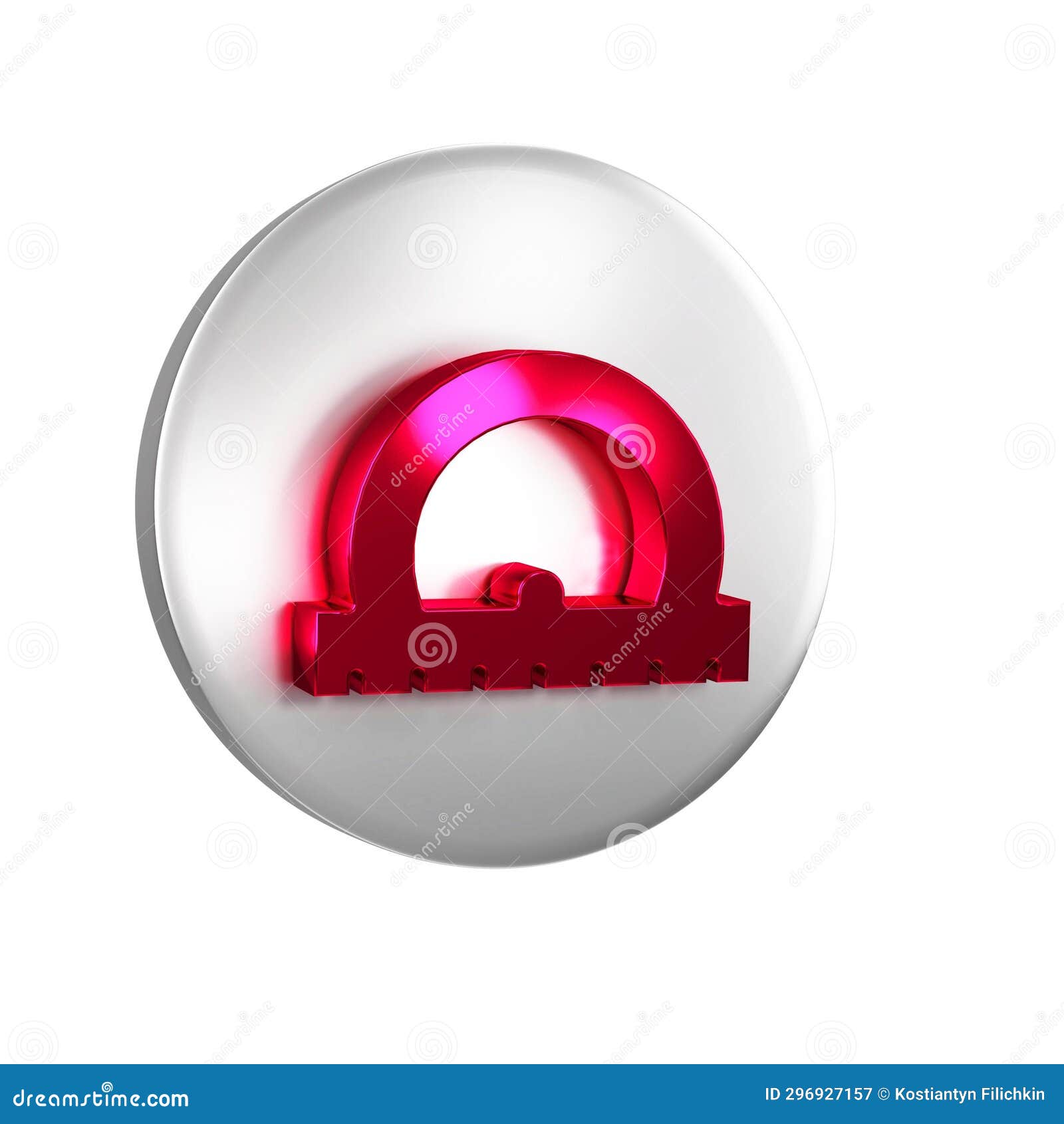 Red Protractor Grid for Measuring Degrees Icon Isolated on Transparent ...