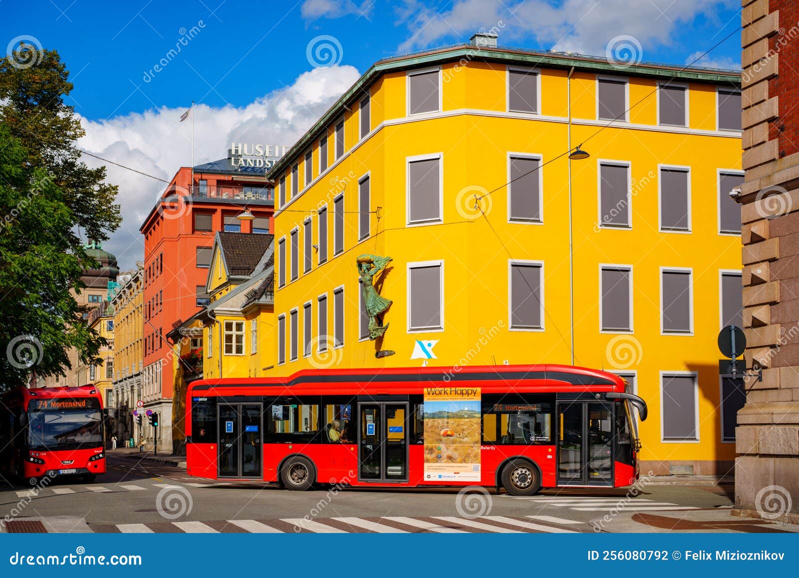 Red Public Bus in Oslo Norway Editorial Photography - Image of oclo ...
