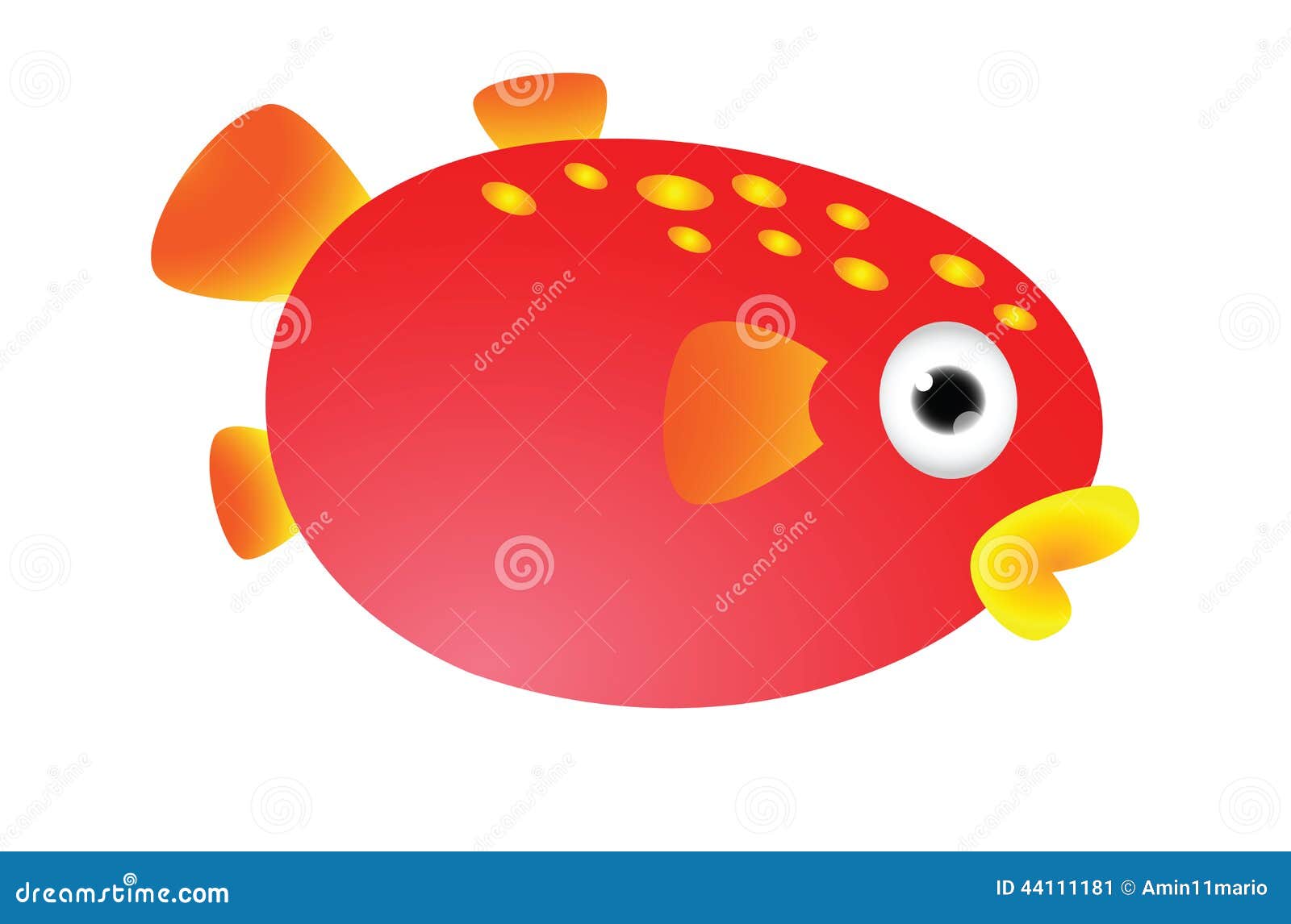 Red puffer fish cartoon stock illustration. Illustration of aqua - 44111181